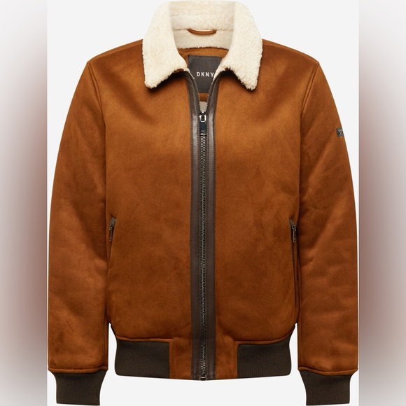 Dkny | Jackets & Coats | Dkny Mens Shearling Bomber Jacket With Faux ...